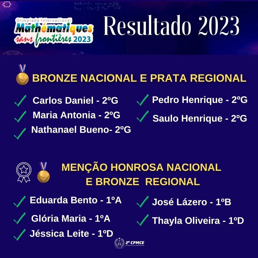 2º CPMCHMJ: Resultado dos estudantes na Olimpíada Internacional ...